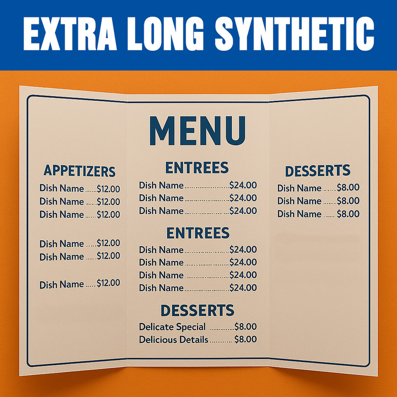 25.5 x 11 Extra-Wide 6-Panel Menus – Durable, Folded, Full-Color Menus