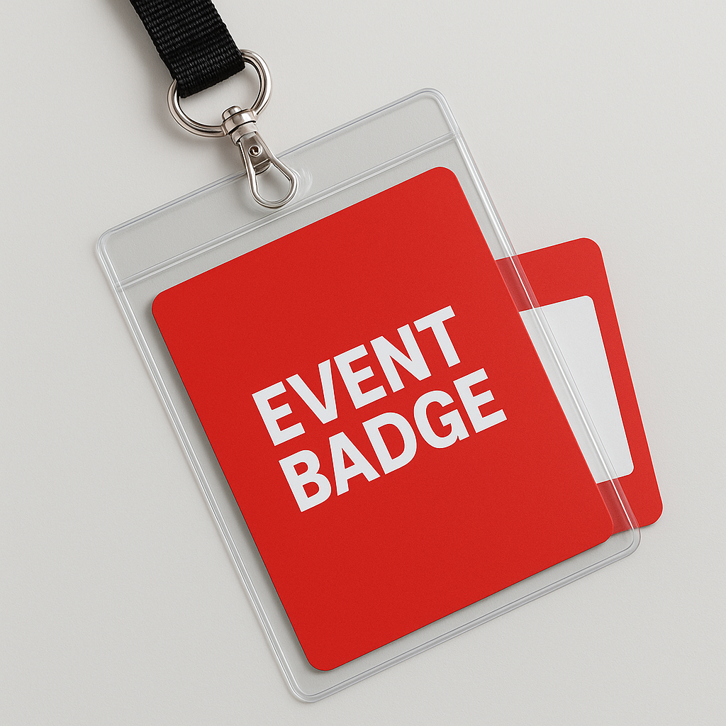 2-Sided Event Custom Event Badge Card – Fits Standard Lanyard Holders ...