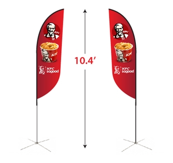 10ft 2-Sided Feather Flag | Custom Outdoor Flags for Events | IMAGE ZONE
